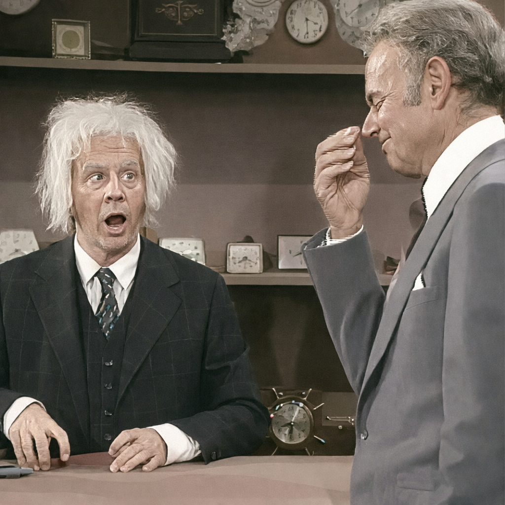 “Are you sure it’s still ticking?” — Harvey Korman barely finishes the ...